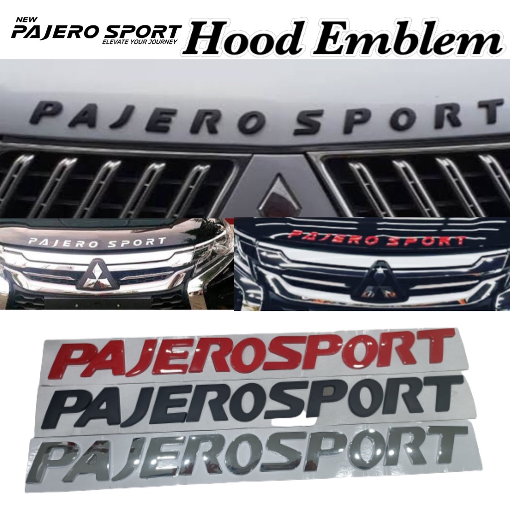 CPO ABS PAJERO SPORT Letters Car Auto Front Hood Emblem Badge Sticker ...