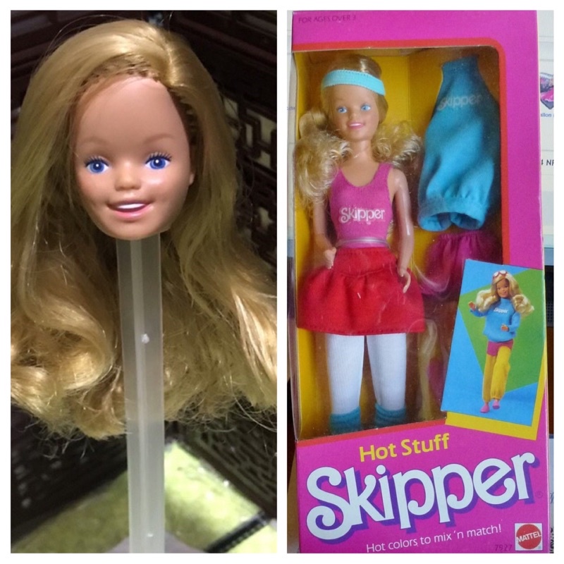 1984 or 1985 vintage hot stuff super style skipper barbie doll head ...