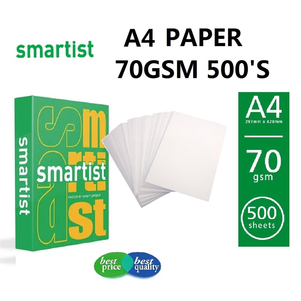 Smartist A4 Paper 70gsm - 1 ream | Shopee Philippines