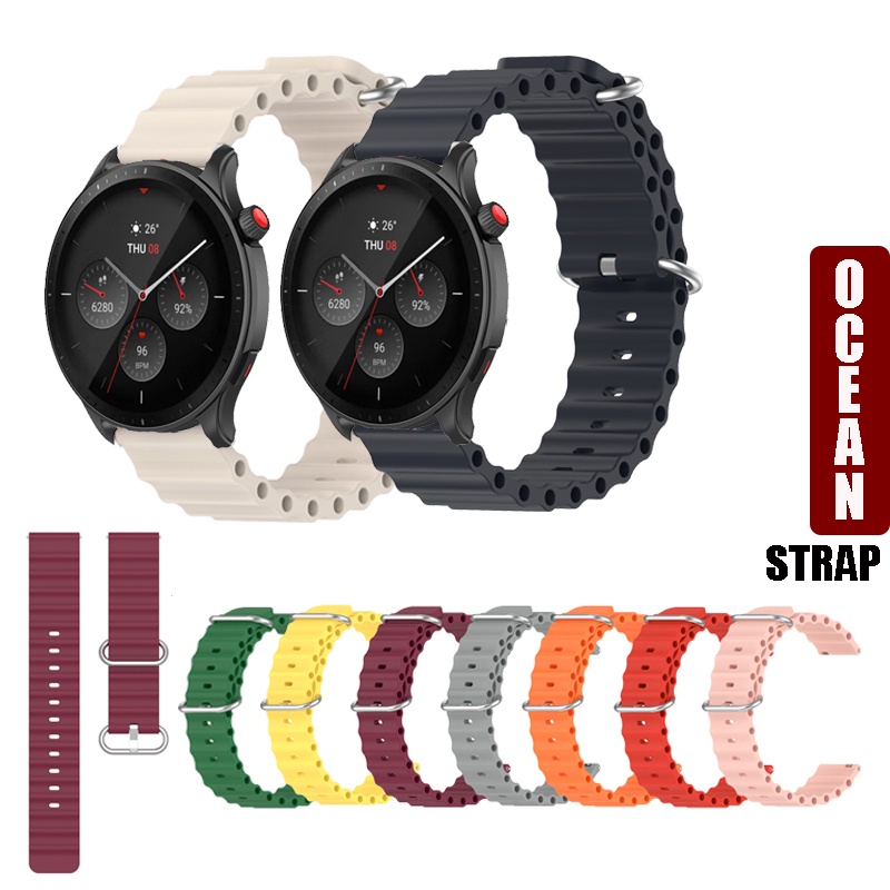 20/22mm Ocean Strap Silicone Band For Huami Amazfit GTR4 GTR3 Pro GTR2 ...