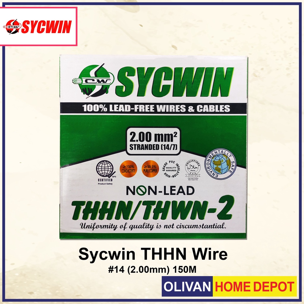 SYCWIN Reliably Safe and High Quality THHN Stranded Wire #14 (2.0mm ...