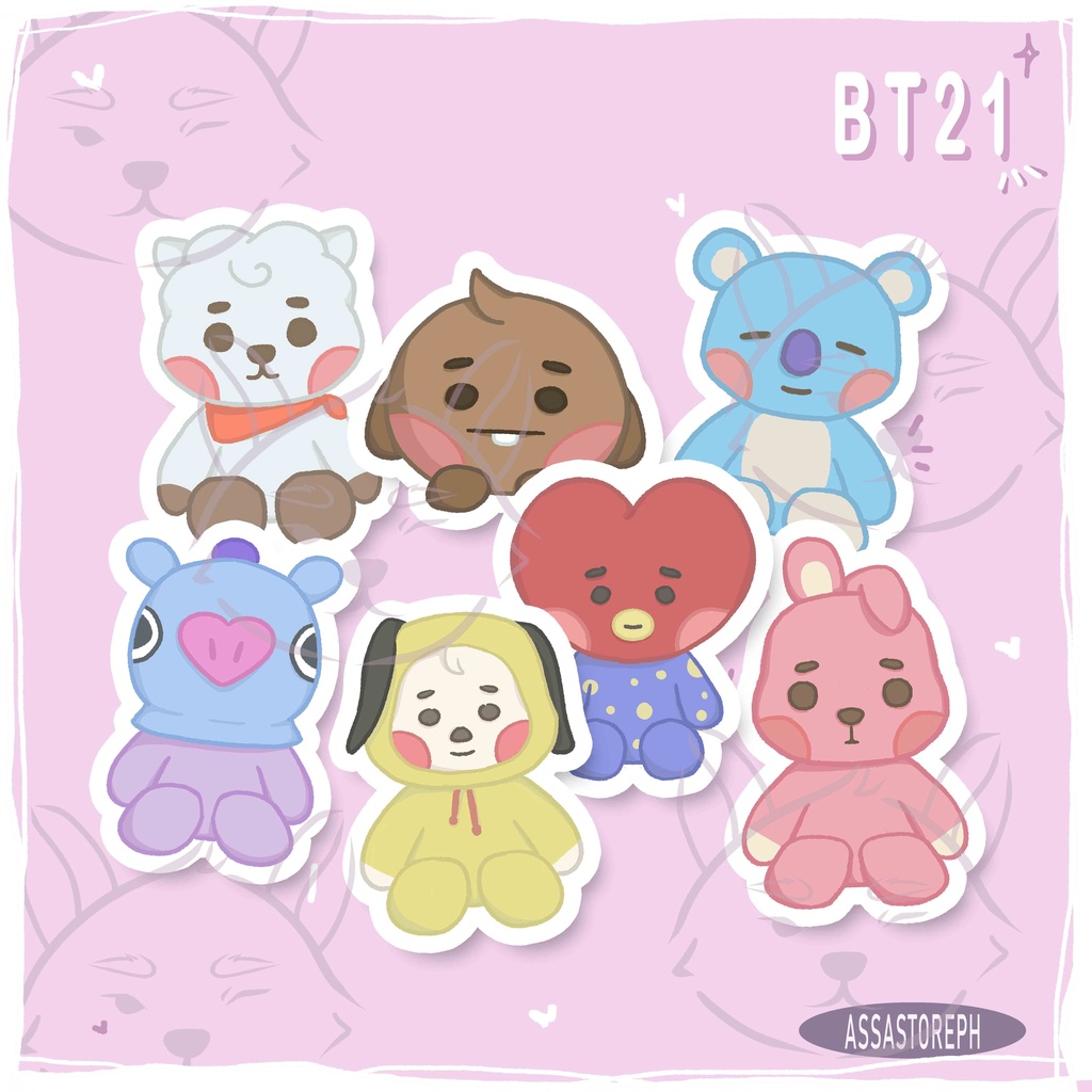 BTS BT21 Cute Kpop Fanart Sticker | Assastoreph | Shopee Philippines