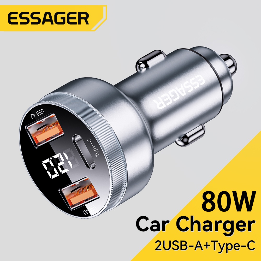 Essager 80W Car Charger USB Type C PD Fast Charging Phone Quick Charge ...