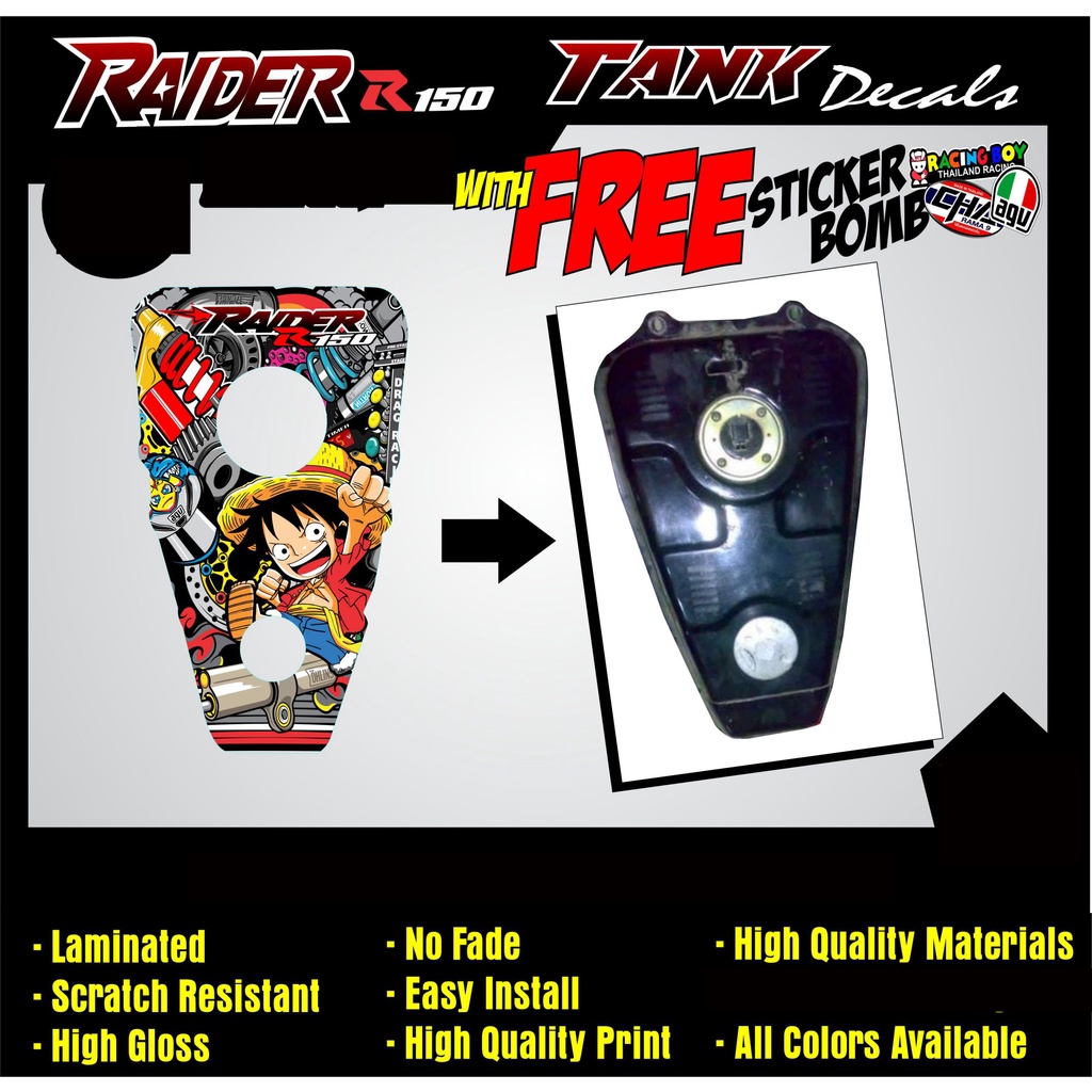 Raider 150 R150 Carb Gas Tank Decal Sticker | Shopee Philippines