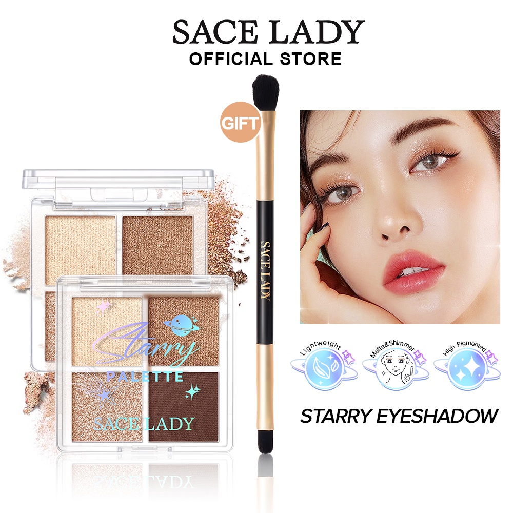 SACE LADY Glitter Eyeshadow Palette Matte Long Lasting Eye Makeup ...
