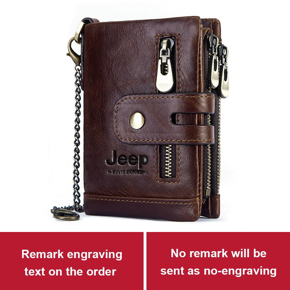 JEEP Wallet for Men 100% Genuine Leather RFID with Chain Small Card ...