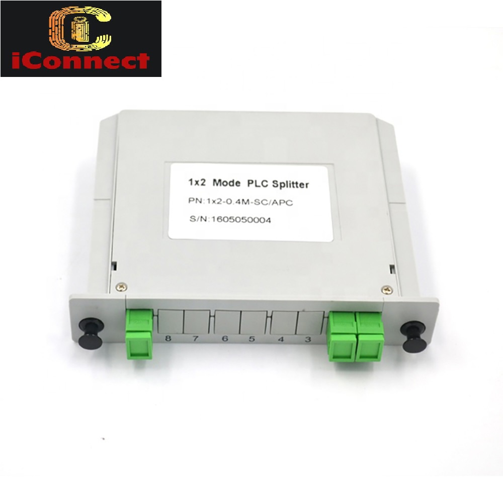 PLC FTTH 1X2 APC APC 1X2 Fiber Optic FTTH Box PLC Splitter 2 way ...