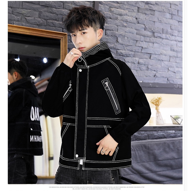 Fashionable design men's zipper hooded jacket | Shopee Philippines