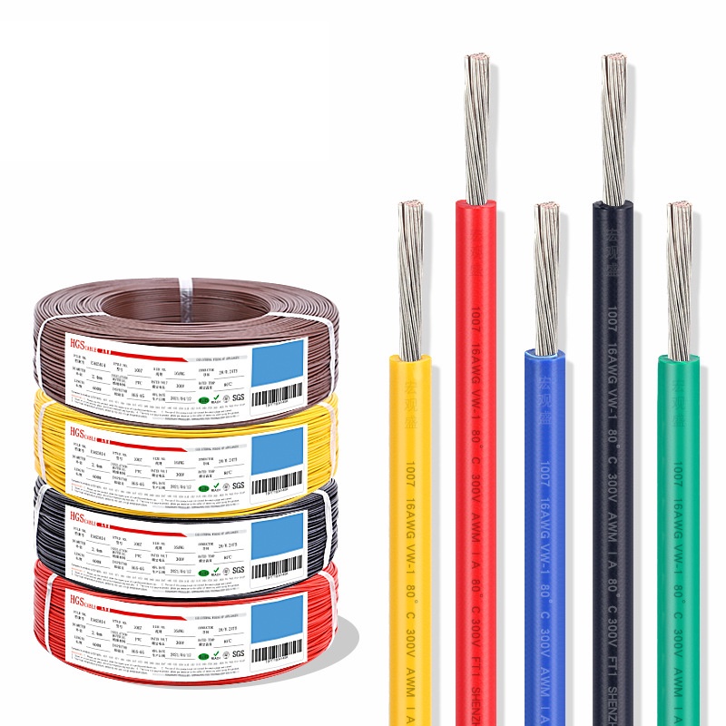 UL1007 Electronic Wire 16-28awg Tinned Copper Wire Flexible Stranded Pvc Electrical Wire ...
