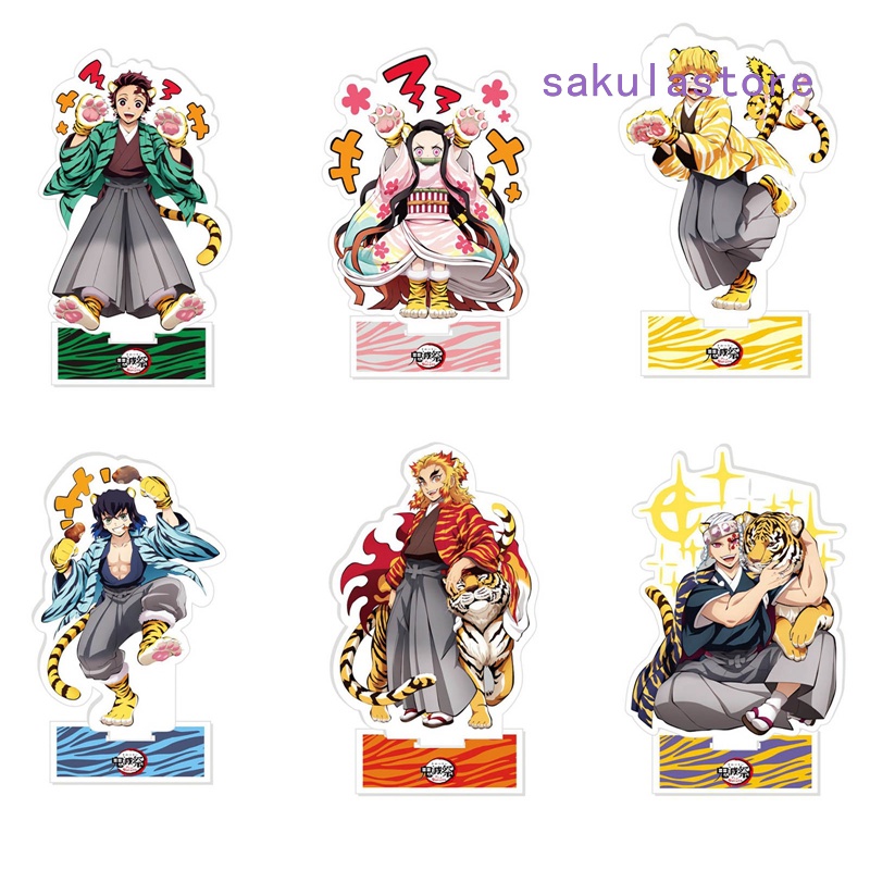 Anime Demon Slayer Kimetsu No Yaiba Acrylic Figure Rengoku Stand Model ...