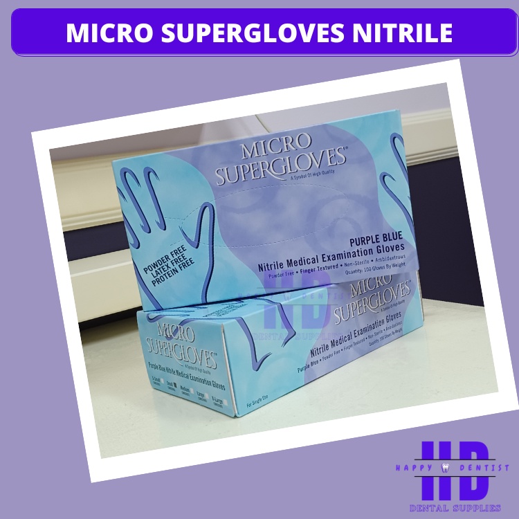 Micro Supergloves Nitrile Gloves (Purple Blue, Pink) | Shopee Philippines