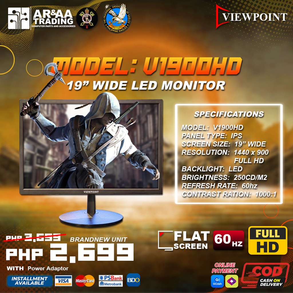 BRANDNEW VIEWPOINT 19" inches WIDE LED Monitor | Shopee Philippines
