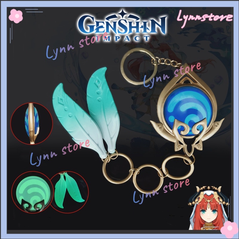 New GENSHIN IMPACT NILOU VISION Keychain Big Size Luminous Double Sided ...