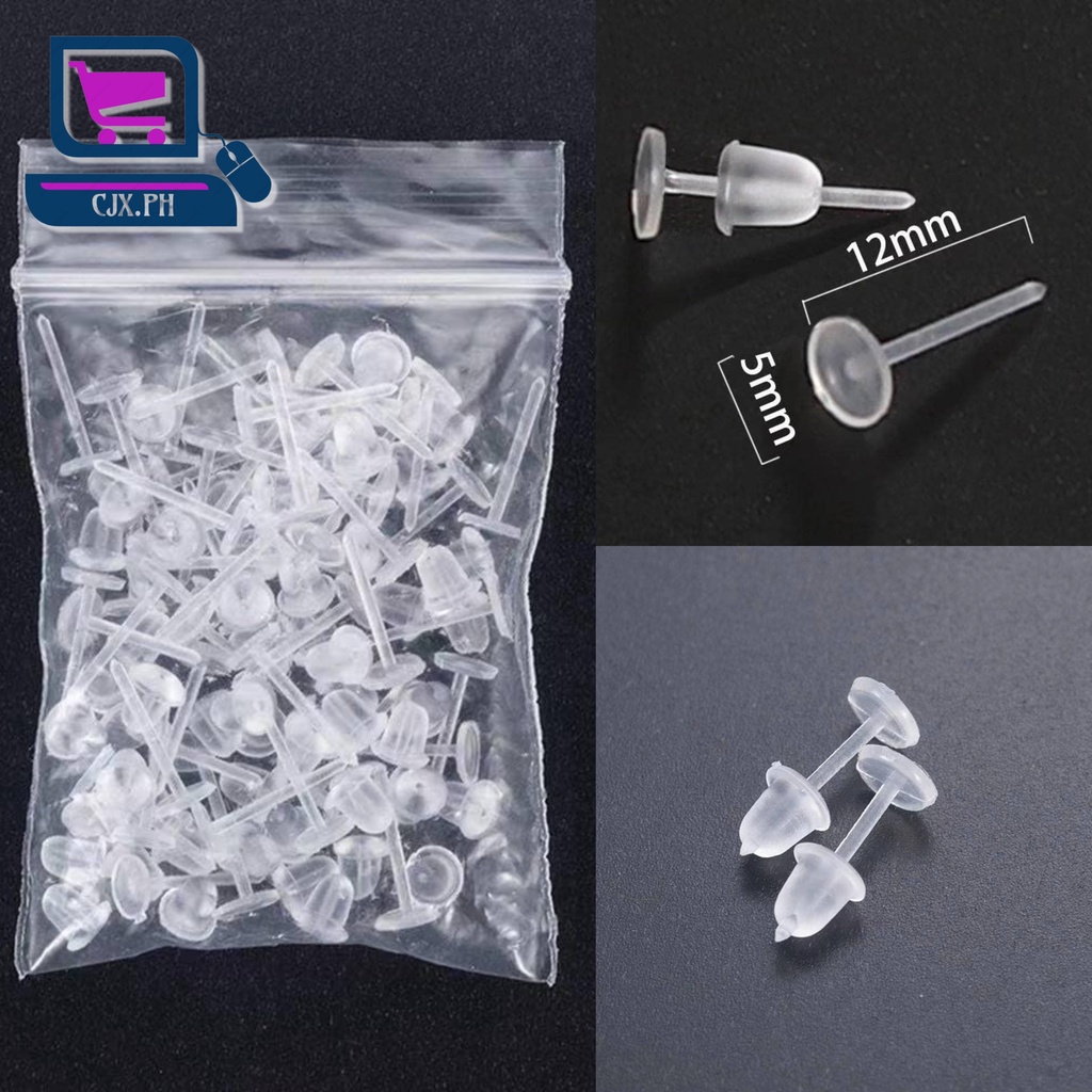 JASMINECHUA 15 Pairs/pack Anti Allergy Transparent Ear Studs Needle ...
