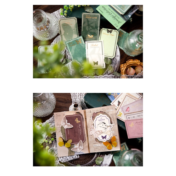 ENWEI 30 Pcs [Poetry And Butterfly Series] Vintage Journal Sticky Notes ...