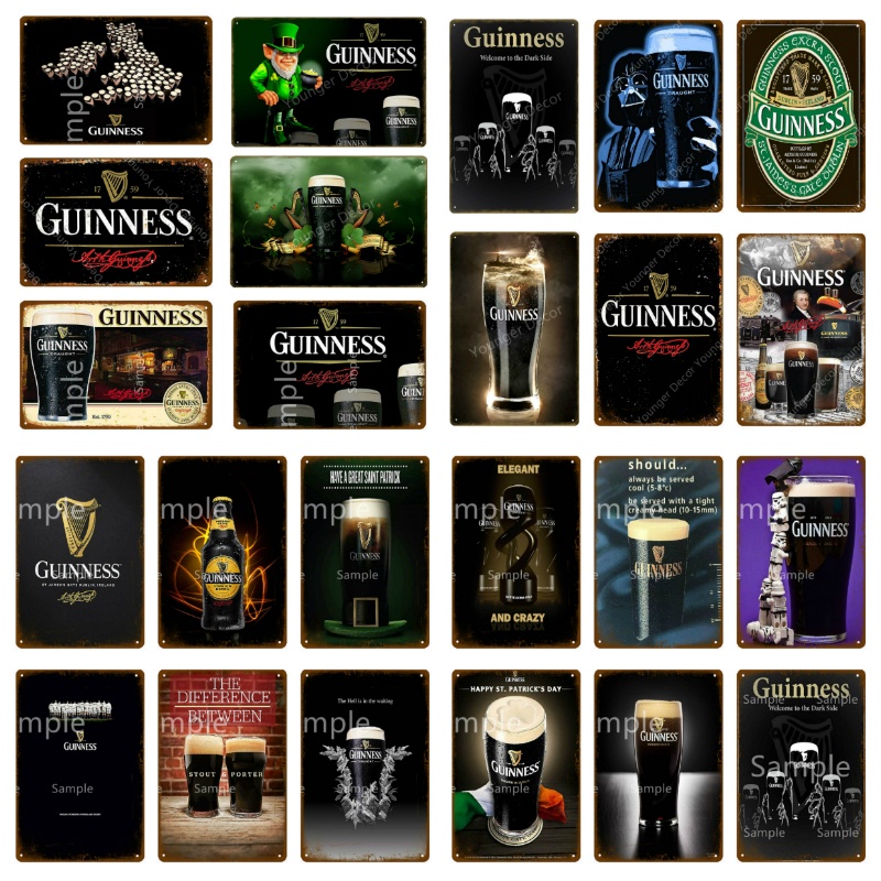 Guinness Plaque Metal Tin Signs Vintage Shabby Chic Decor Beer Whiskey ...