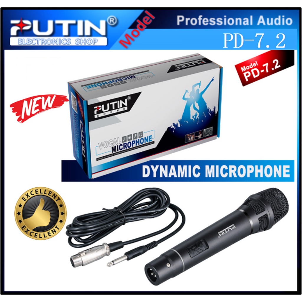 The PUTIN SOUND PD-7.2 Professional Dynamic Microphone Wired Audio ...