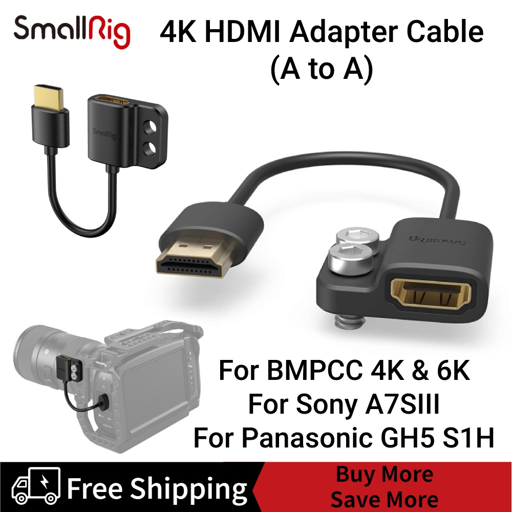 SmallRig Ultra Slim 4K HDMI Adapter Cable (A to A) For BMPCC 4K & 6K ...