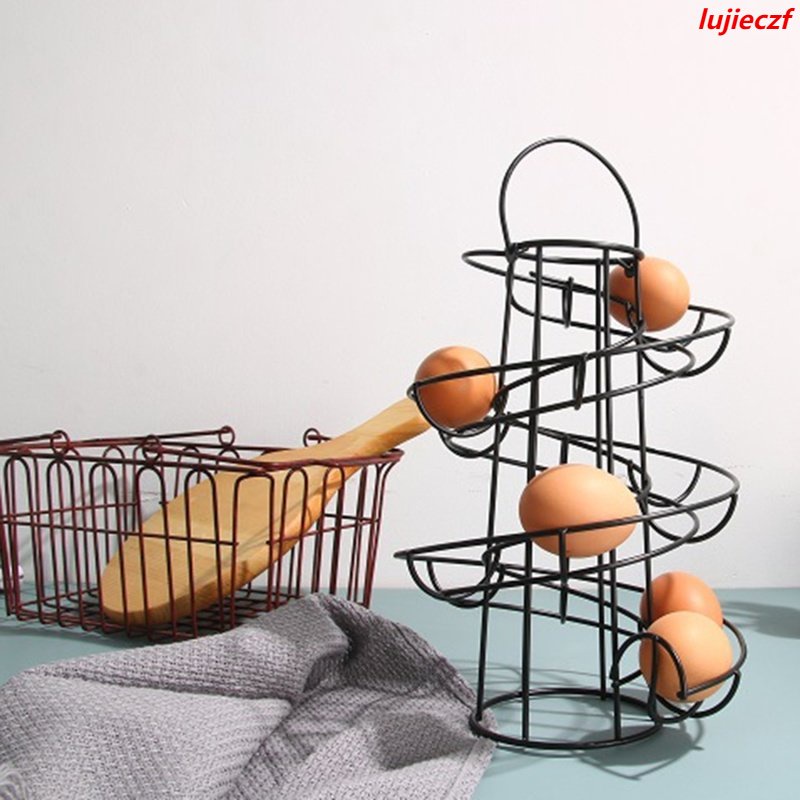 Kitchen Egg Rack Spiral Storage Rack Dispenser Rack Storage Multi ...