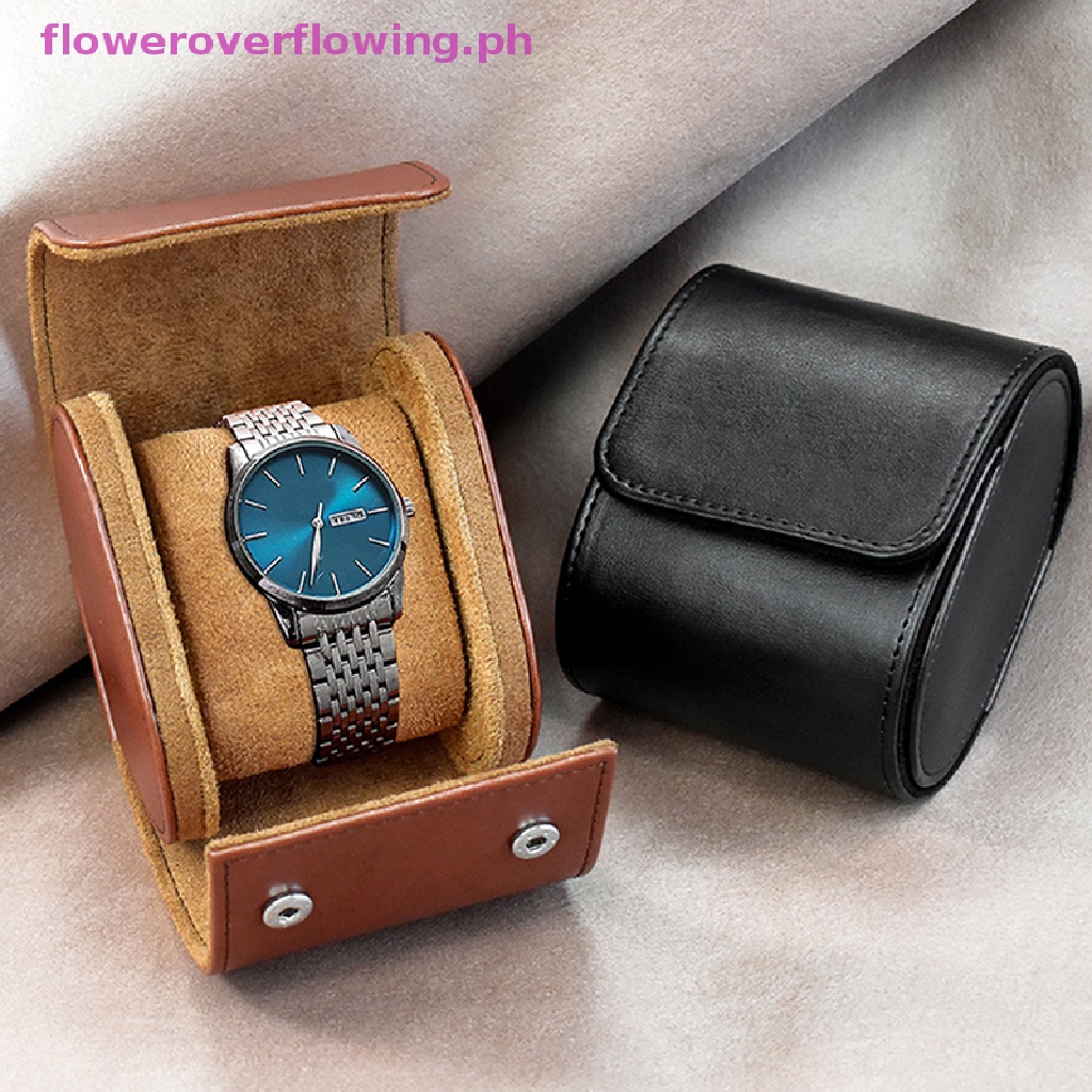 FSIX Retro Single Watch Bag Leather Watch Storage Box Portable Travel ...