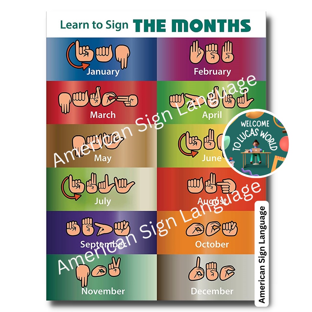 ASL AMERICAN SIGN LANGUAGE CHARTS POSTERS ALPHABET NUMBERS FEELINGS ...