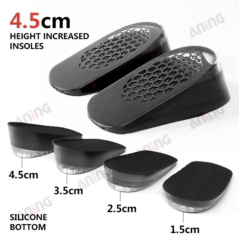1Pairs Men And Women shoe insoles Silicone height increased Shoes Pad ...