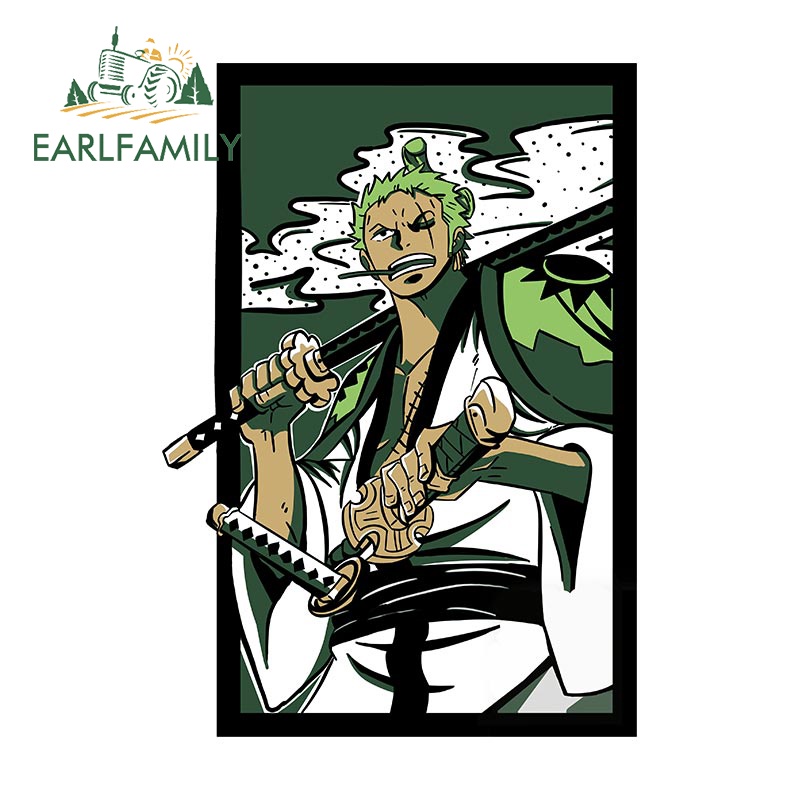 EARLFAMILY 13cm x 9.2cm One Piece Zoro Anime Car Sticker VAN JDM ...