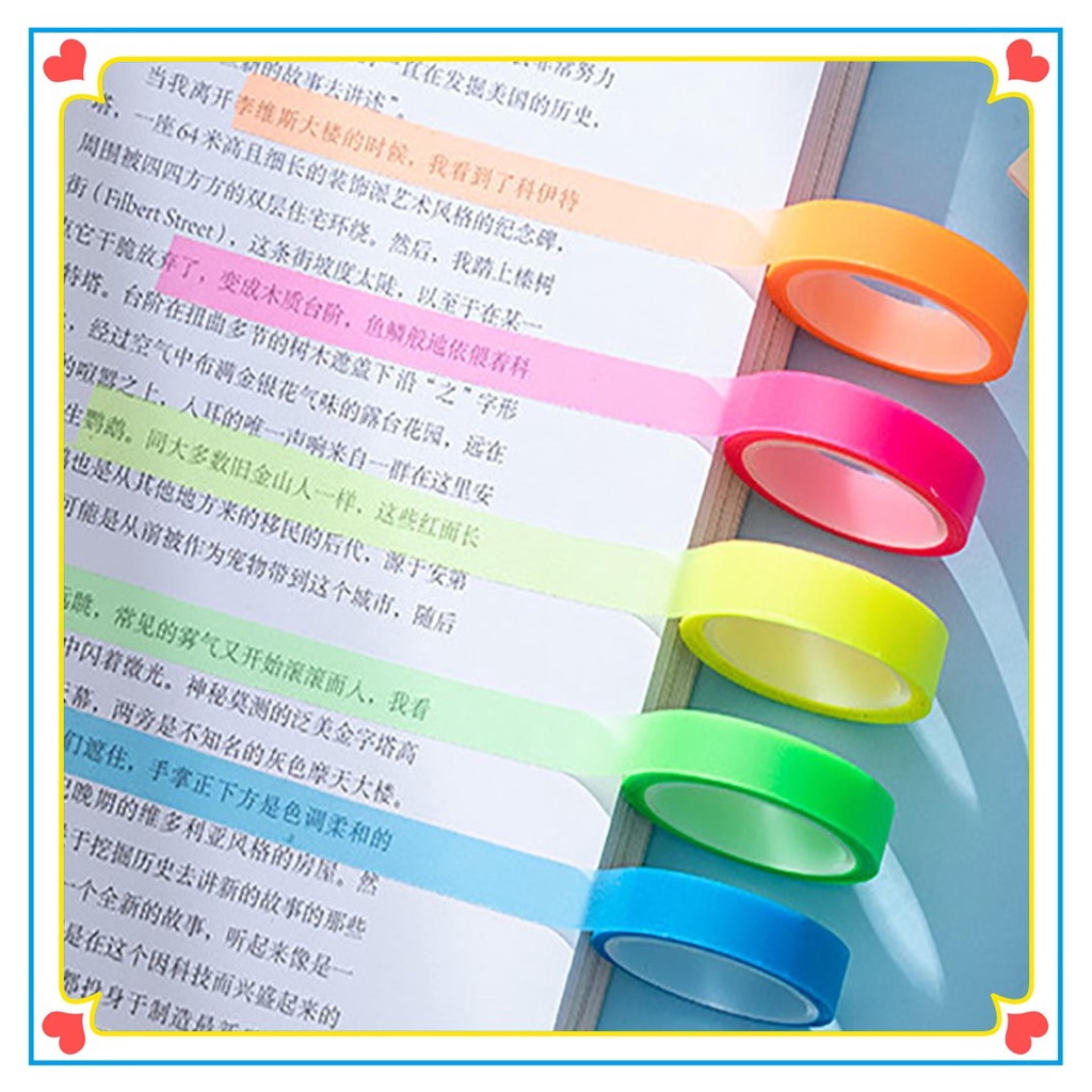 Stickers Transparent Fluorescent Index Tabs Flags 5m Sticky Note ...