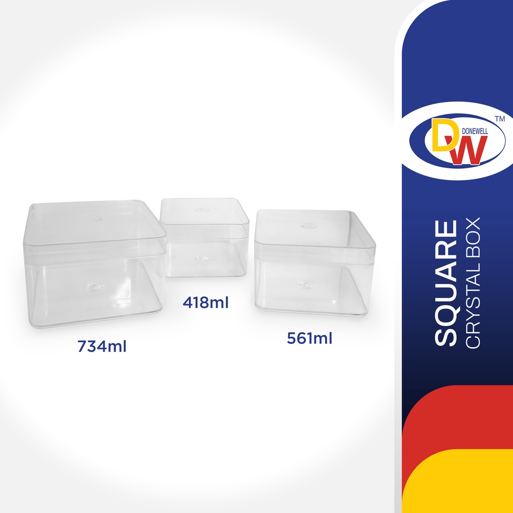 Donewell Square Crystal Dessert Box 418, 561, 734 (PER BOX) | Shopee ...