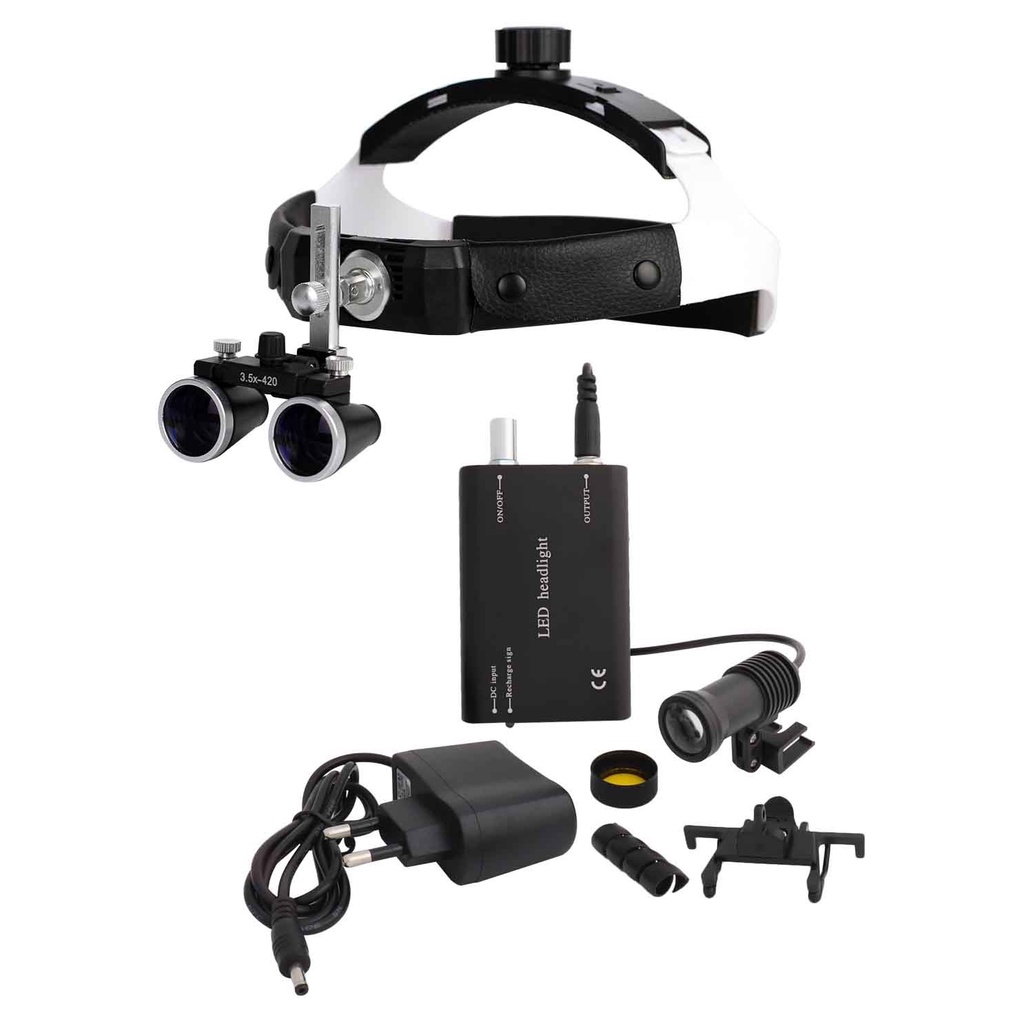 2.5x 3.5X Binocular Magnifying Glass Wearable Headlamp Magnifying Glass ...