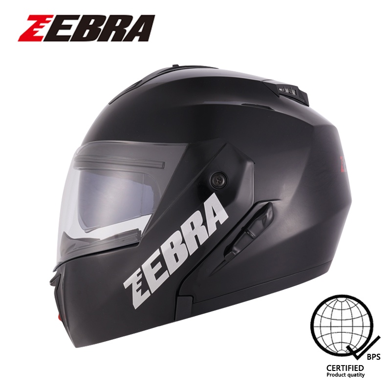 ZEBRA YM-602 PLAIN Men's Modular helmet dual visor helmet for ...