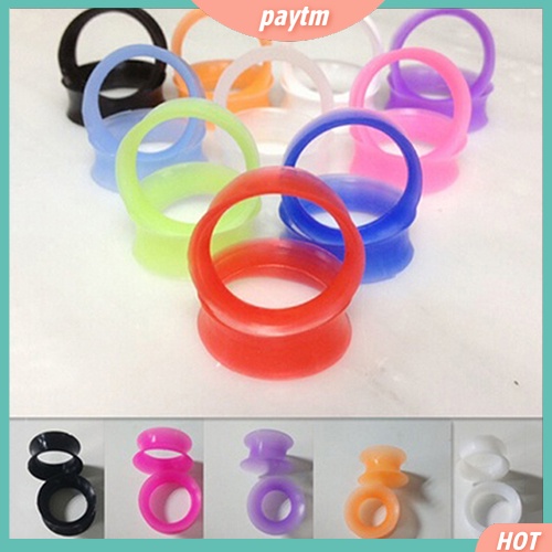 [PYM] 2 Pcs Soft Silicone Ear Flesh Tunnels Plug Stretcher Piercing ...