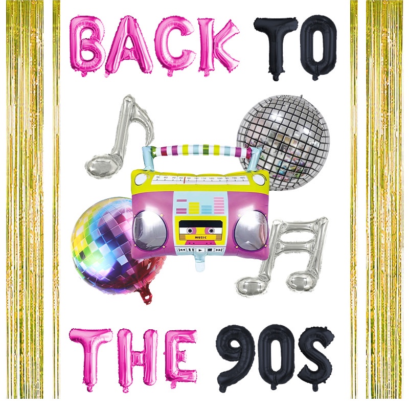Back to 80s 90s Theme Balloon Disco 4D Radio Balloons Retro Party ...