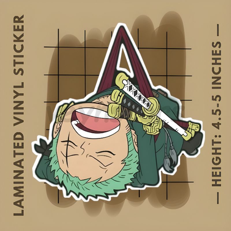 ONE PIECE ZORO PEEKER LAMINATED VINYL STICKER FOR AQUAFLASK/TUMBLER ...