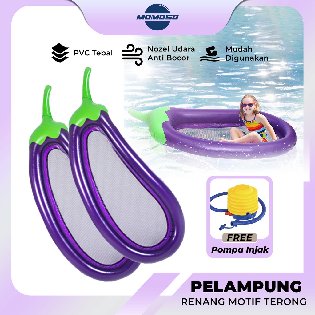 Momoso Eggplant Shaped Swimming Float (FREE PUMP) / Eggplant Floaties ...