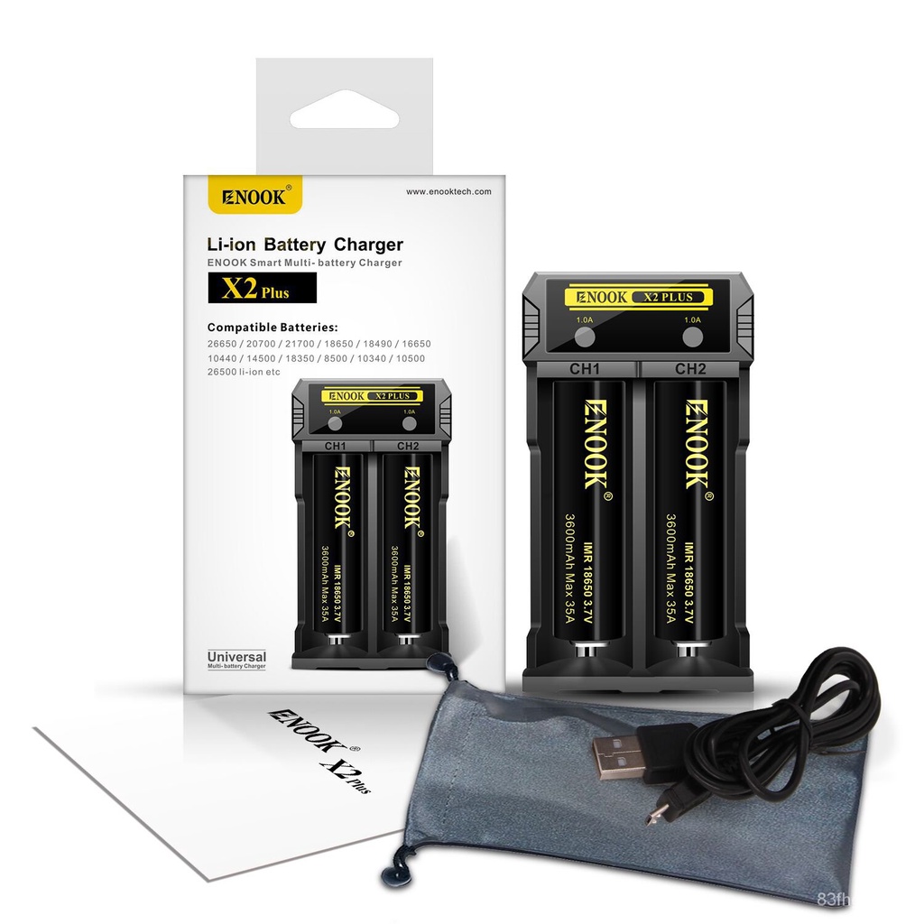 Enook X2Plus charger with 1A charger ake charge DC3.6V/3.7V for all ...