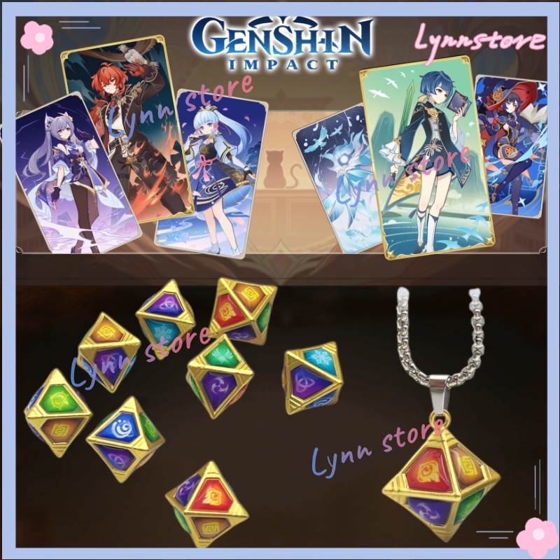 Creative Game Genshin Impact Genius lnvokation TCG Square Dice Pendant ...