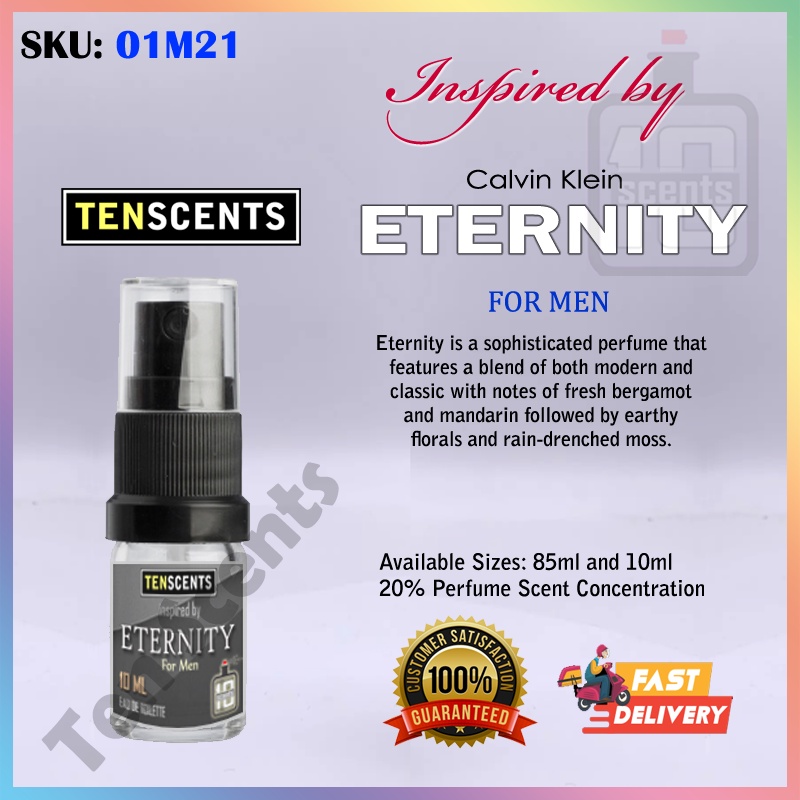 TENSCENTS 10ml ETERNITY Inspired Oil Based Perfume for Men by Tenscents ...