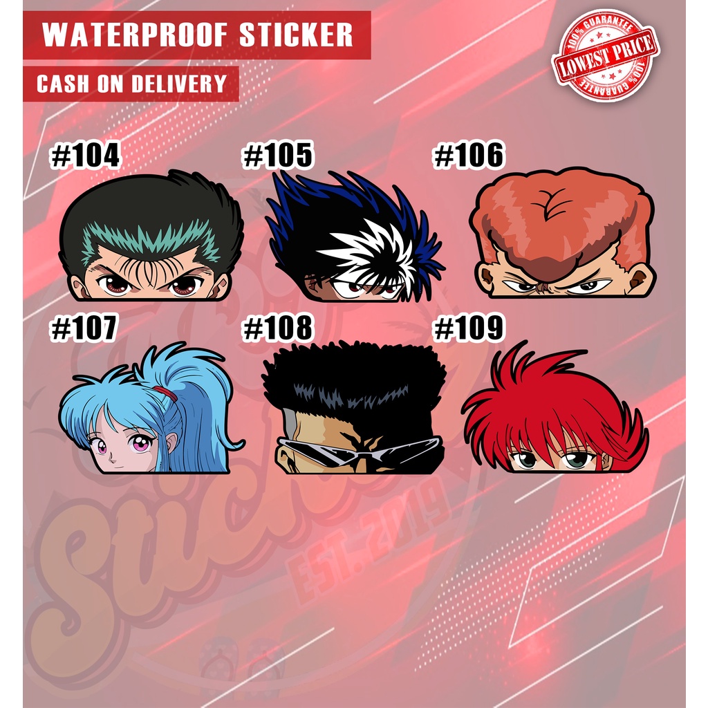 Ghost Fighter / Yu yu Hakusho PEEKER Waterproof Stickers | Shopee ...