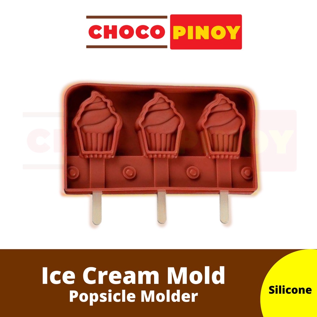 Choco Pinoy Onhand 3 Cavities Popsicle Molder Silicone Ice Cream Mold ...