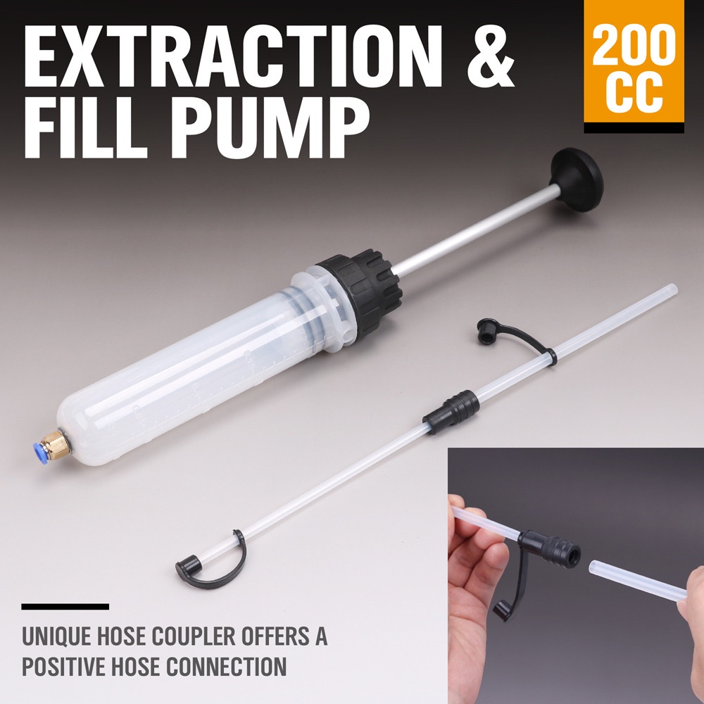 500/200CC Oil Fluid Extractor Filling Syringe Bottle Transfer Hand Pump ...