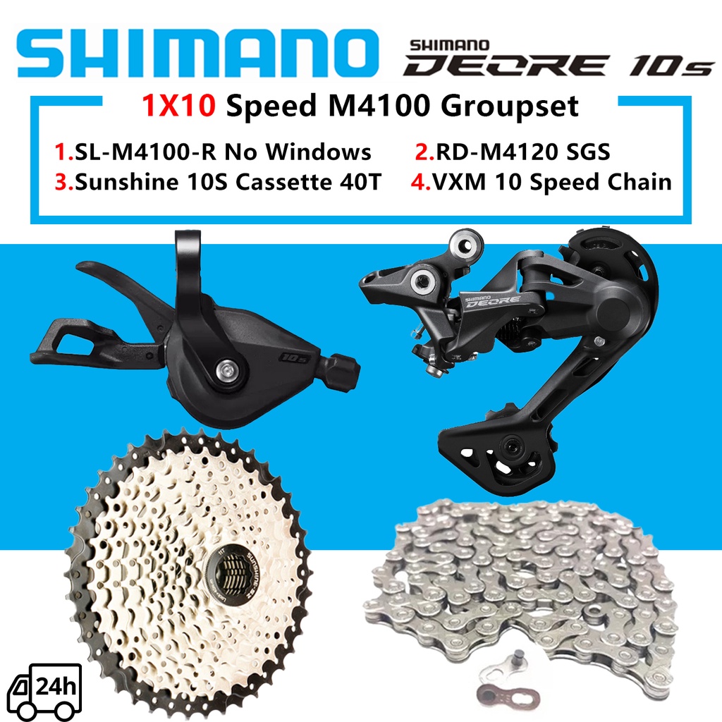 SHIMANO DEORE M4100 Groupset Mountain Bike 1x10-Speed 36T 42T 46T 50T SL+RD+SUNSHINE Cassette ...