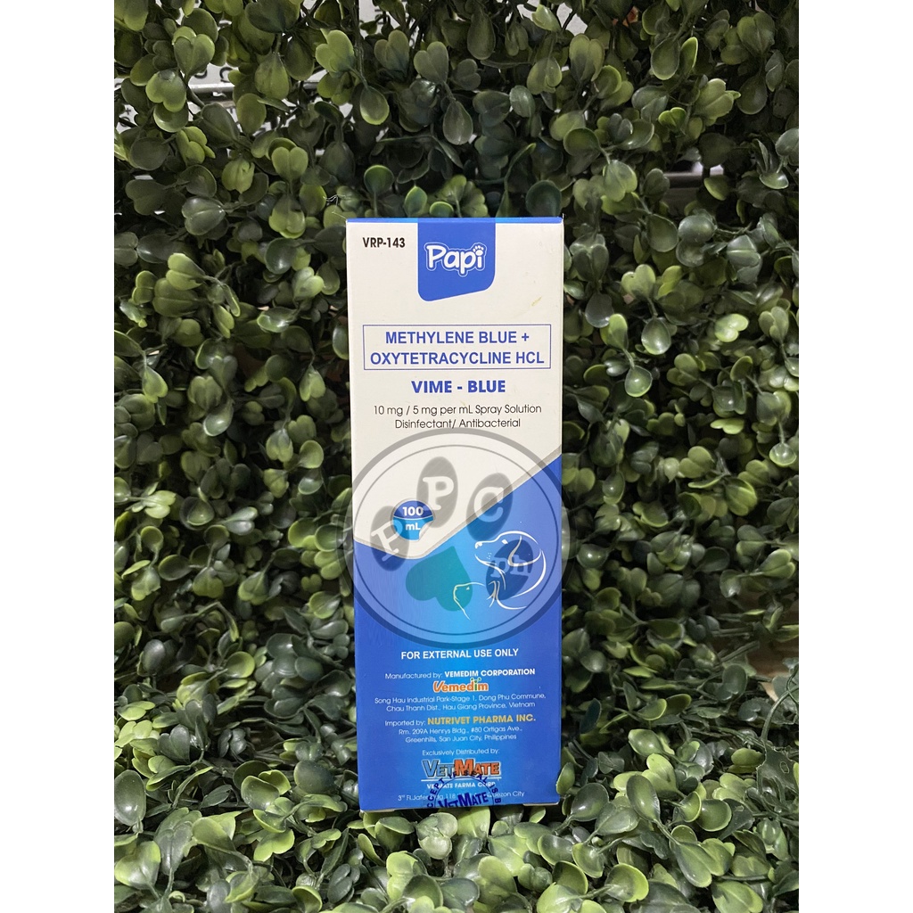 Papi Vime-Blue Skin Treatment Disinfectant Antibacterial Spray Dogs and Cats 100ml | Shopee ...