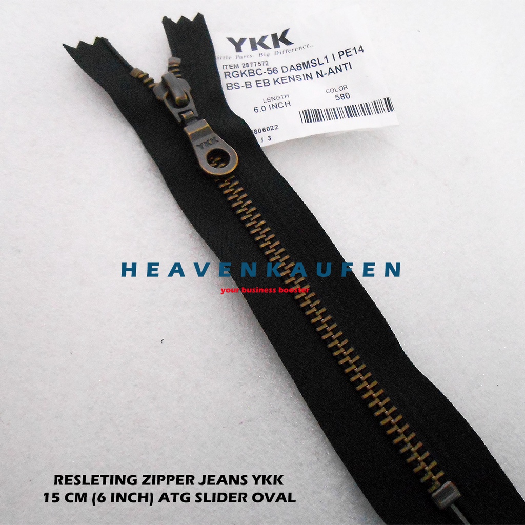 YKK Zipper Zipper 15 cm Or 6 inch ATG Oval Donut Slider for Arm Pocket ...