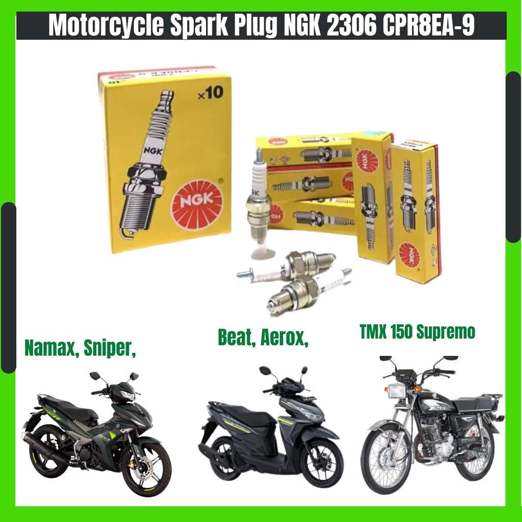 Motorcycle Spark Plug NGK 2306 CPR8EA-9 for TMX 150 Supremo, Beat ...
