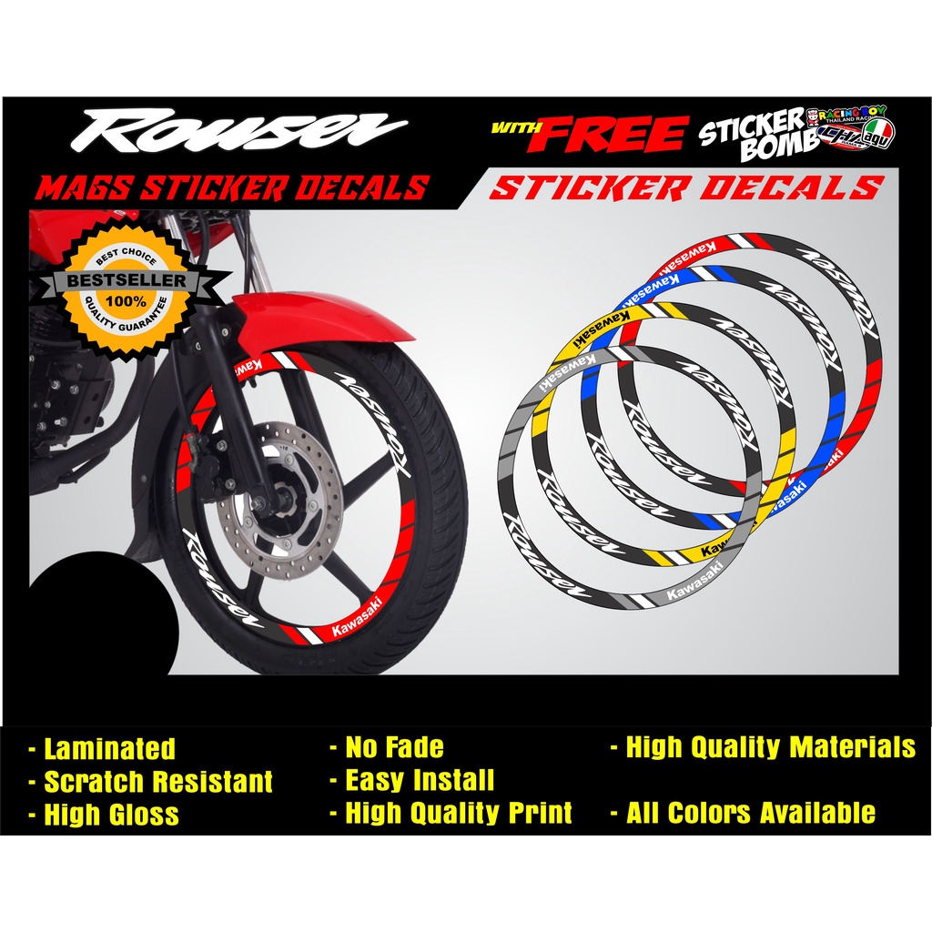 Rouser Mags Sticker Decals Set kawasaki durablke and high quality (Pair ...