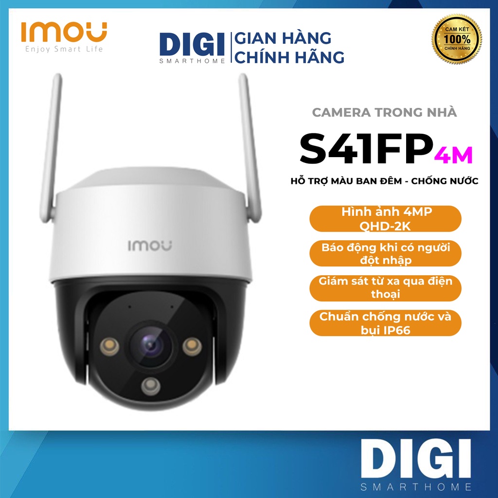 Imou S41FP Wifi Camera 4MP 360 Degree Rotation, Recording Mic, Color ...