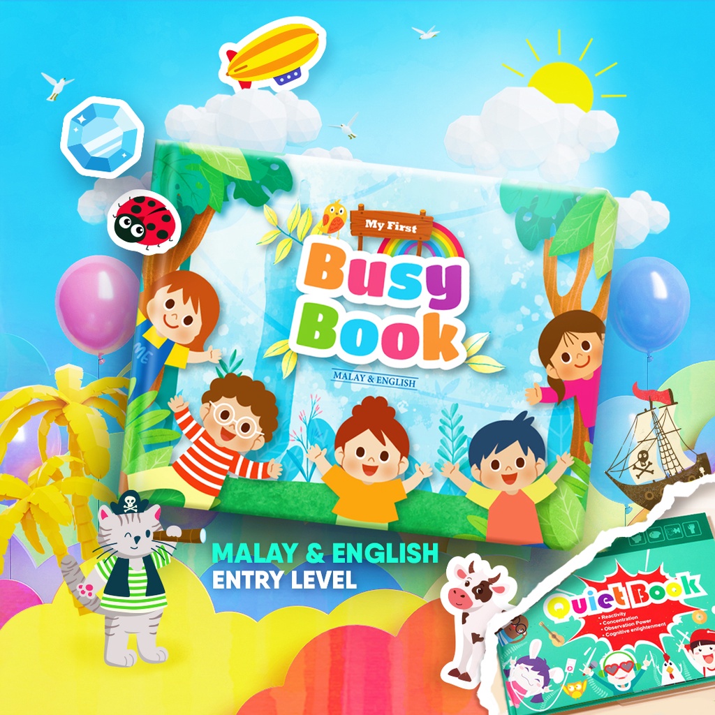 Kids Busy Book Montessori Early Learning Sticker Book Preschool ...