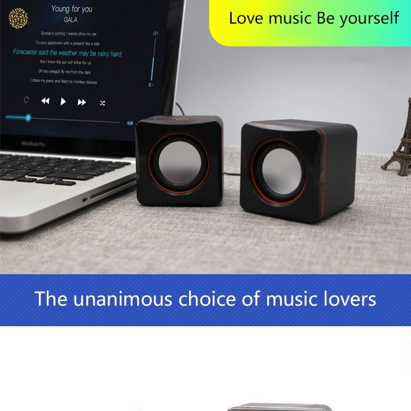 Mini USB Laptop Speakers Wired Laptop Speakers 2.0 Channel Small ...