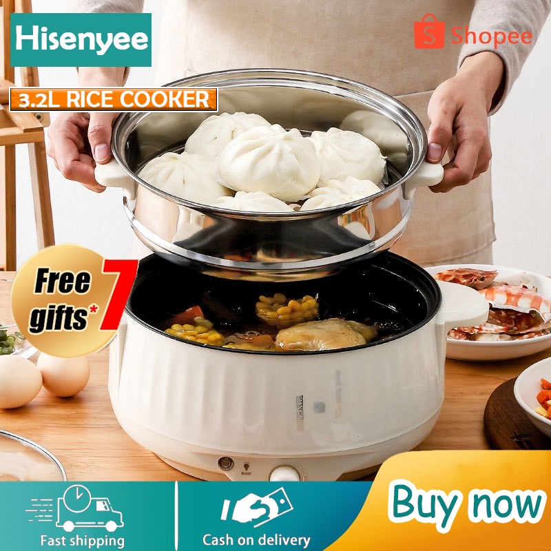 3.2L Rice Cooker With Steamer Non-Stick Multi-Function Electric Pot ...